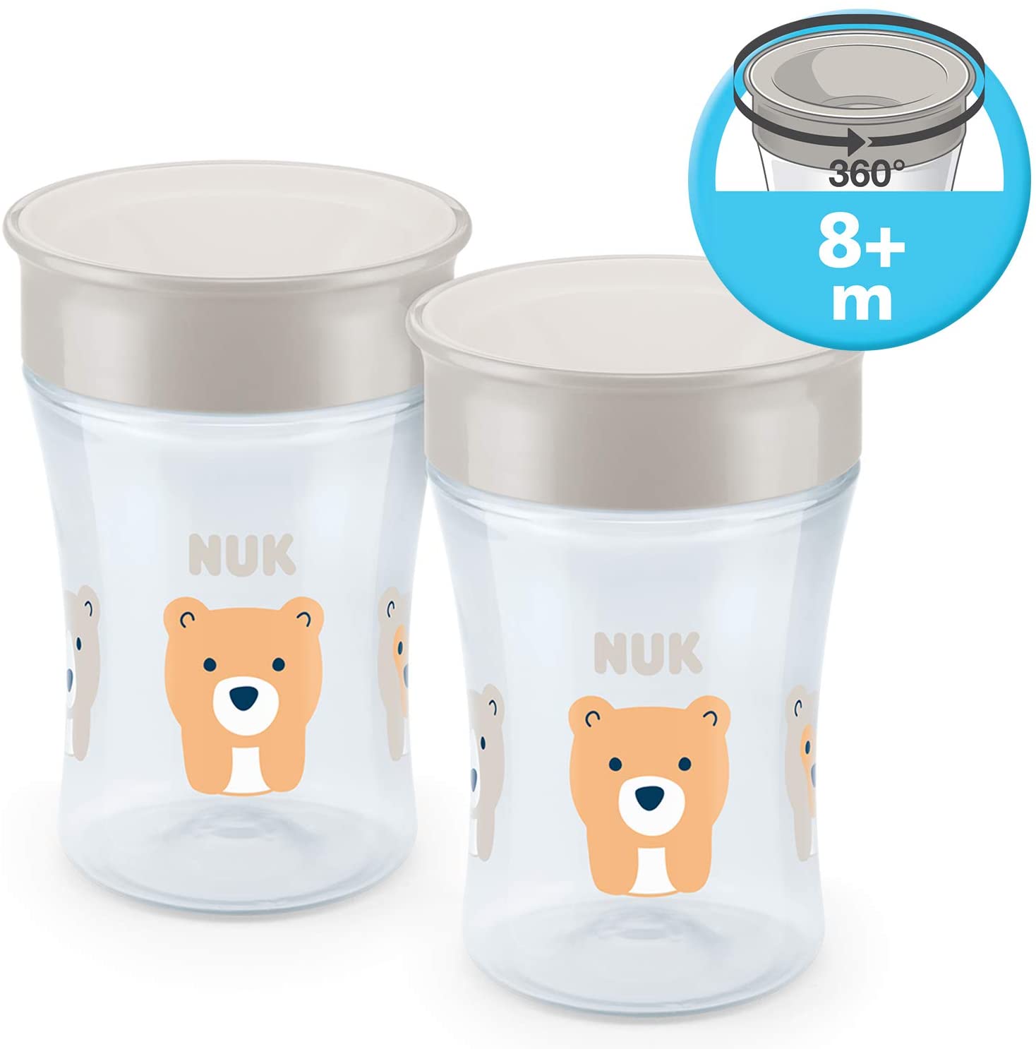 NUK Magic Cup Sippy Cup | 360° Anti-Spill Rim | 8+ Months | BPA-Free ...