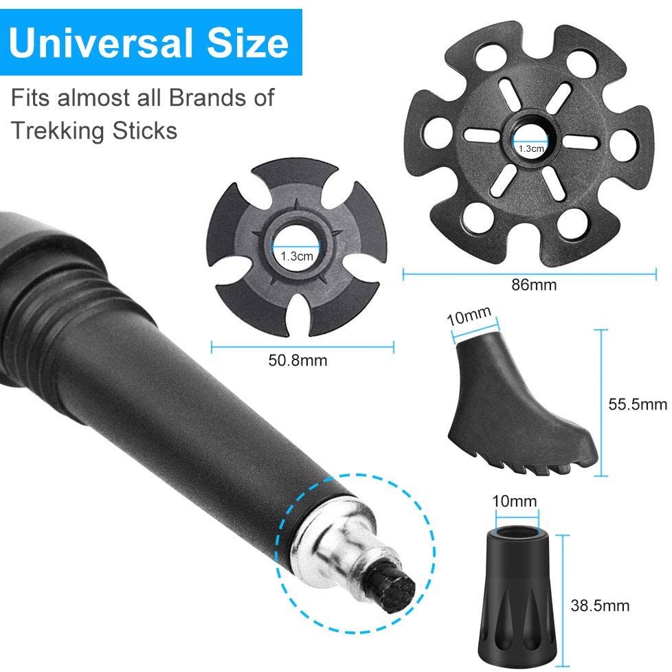 BUZIFU 10 Pack Walking Stick Rubber Tips Walking Stick Caps Rubber Tips ...