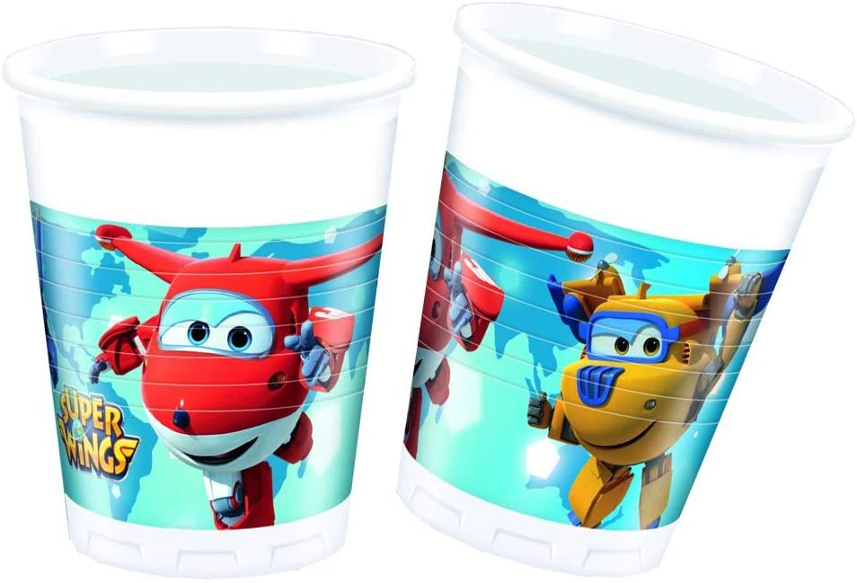 Procos – Pack of 8 Plastic Cups, Featuring Super Wings (Travis Designs ...