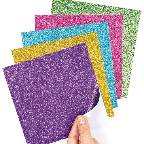 Self-Adhesive Glitter Paper Sheets (5 Sheets) – BigaMart