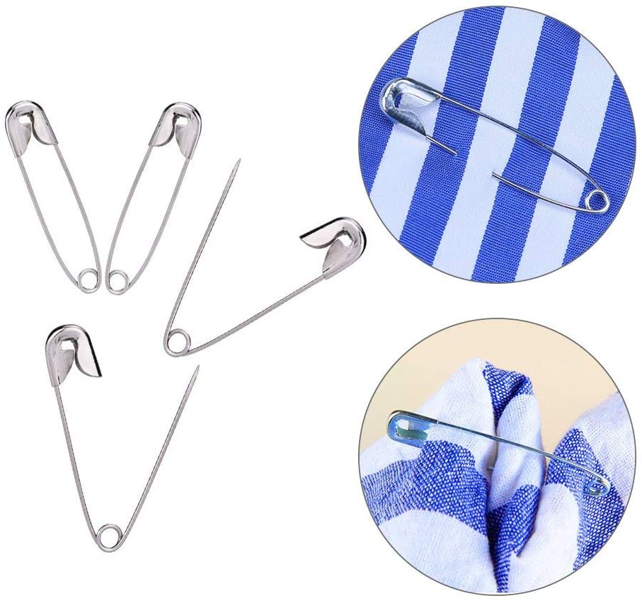 Safety Pins, 45mm Strong and Heavy Duty Nickel Plated Safety Pin ...