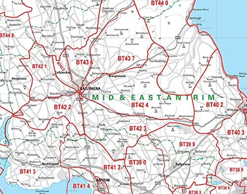 Northern Ireland Postcode Sector Map 36 – Laminated Wall Map – BigaMart