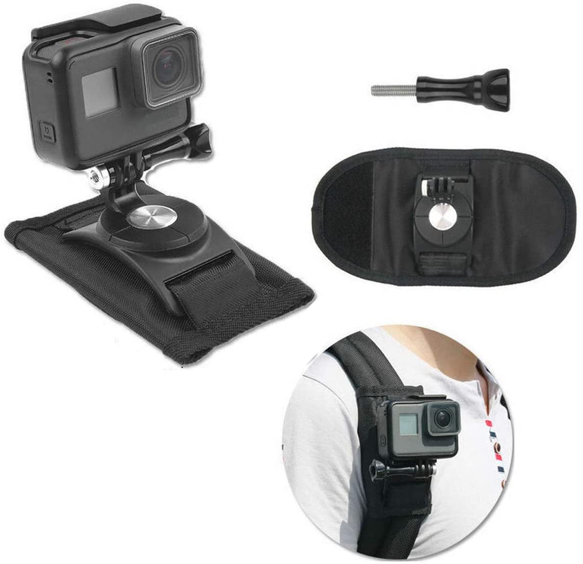 Techson Backpack Mount for Hero 6 7, Quick Release Shoulder Strap ...