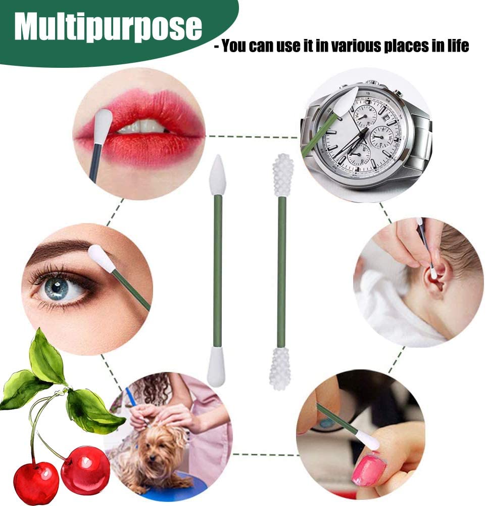 2 PCS Reusable Cotton Swab, Double Sided Eco-Friendly Silicone Cotton ...
