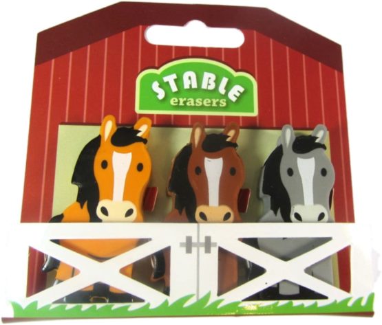 SDM 4 Sets x Horse/ Pony Erasers In Stable Design Packaging. Ideal ...
