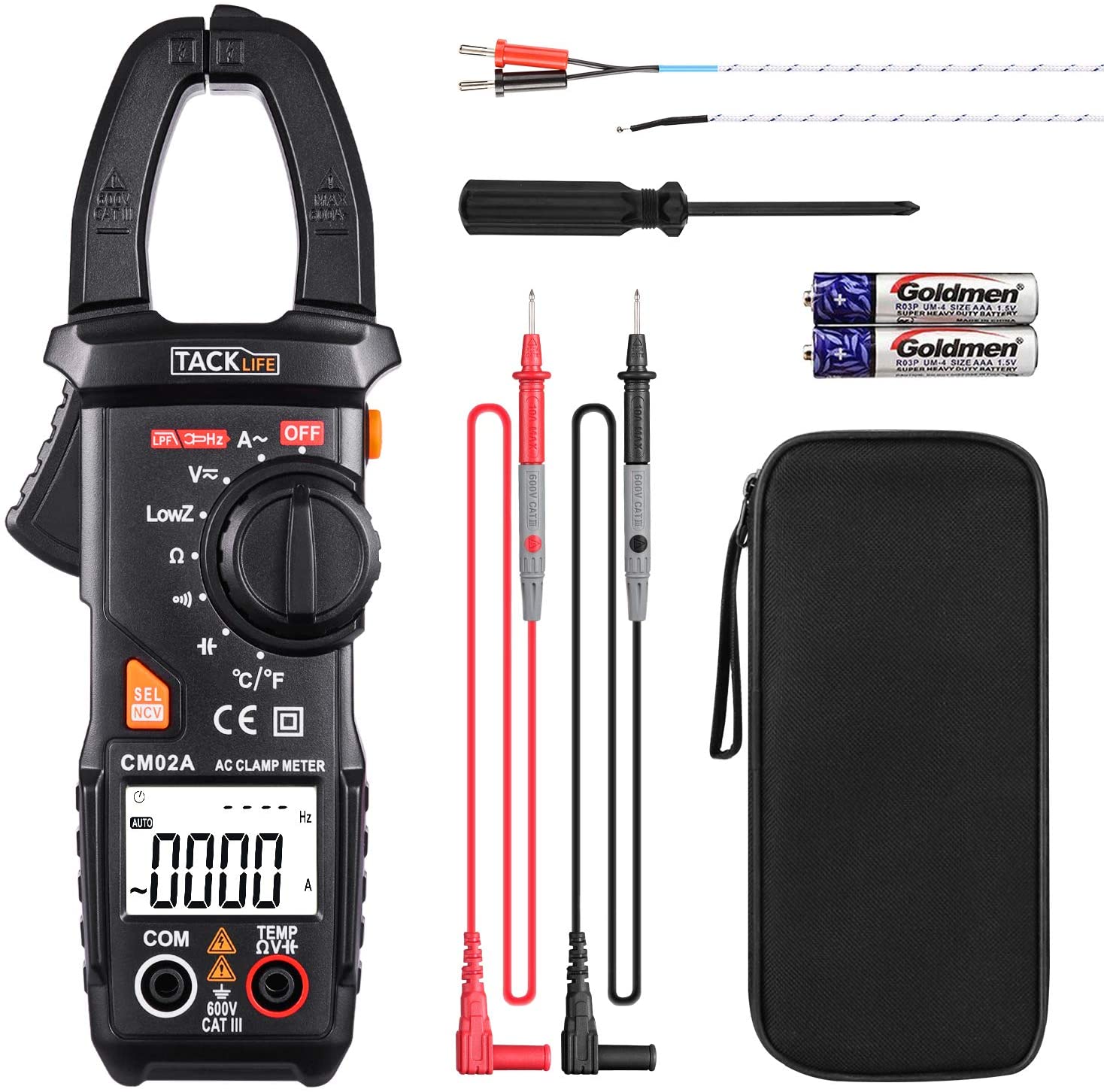 TACKLIFE Clamp Meter, TRMS 6000 Counts Multimeter Advanced Auto Range ...