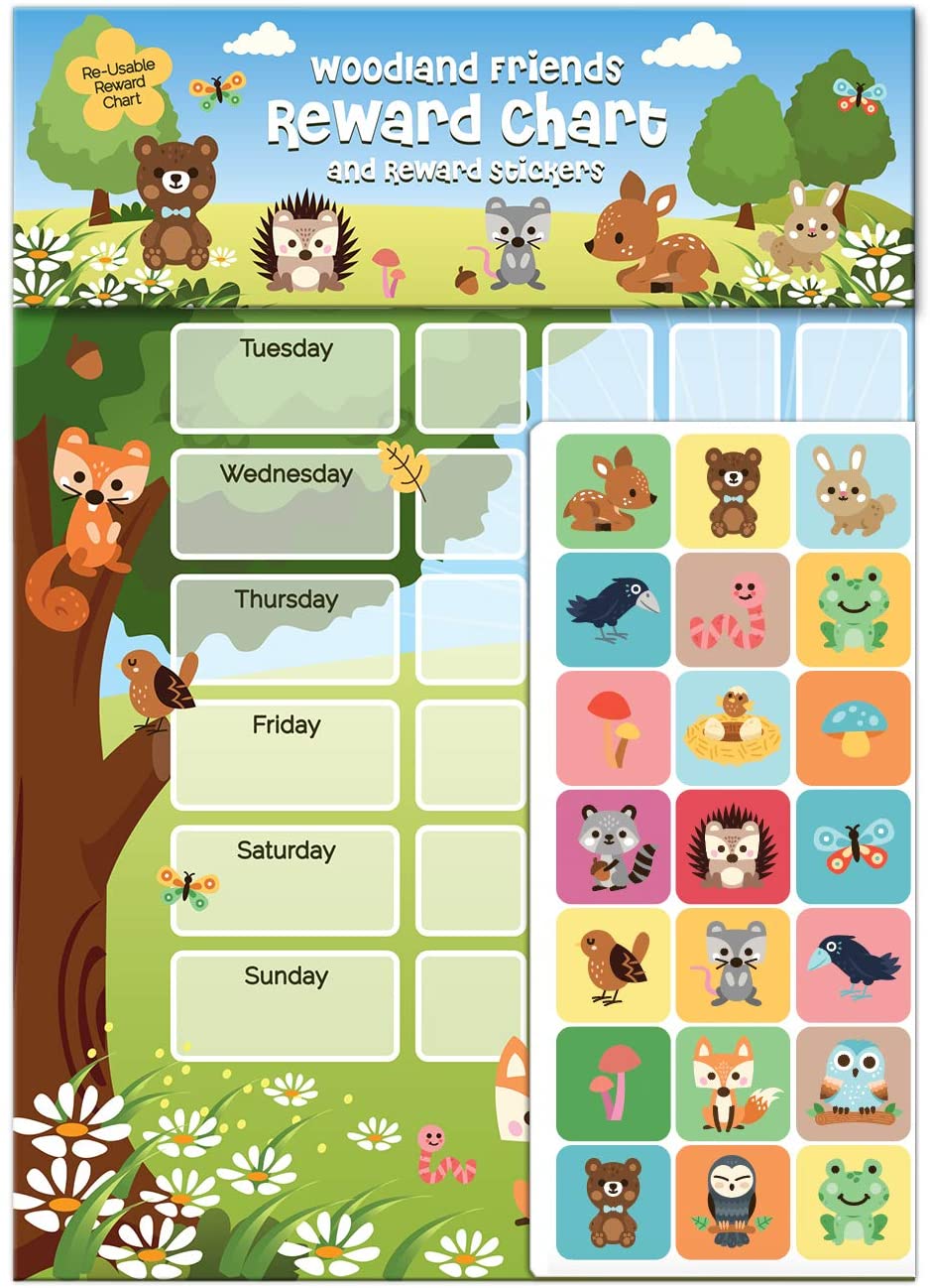 Paper Projects 01.70.30.007 Woodland Friends A3 Chart and 70 Reusable ...