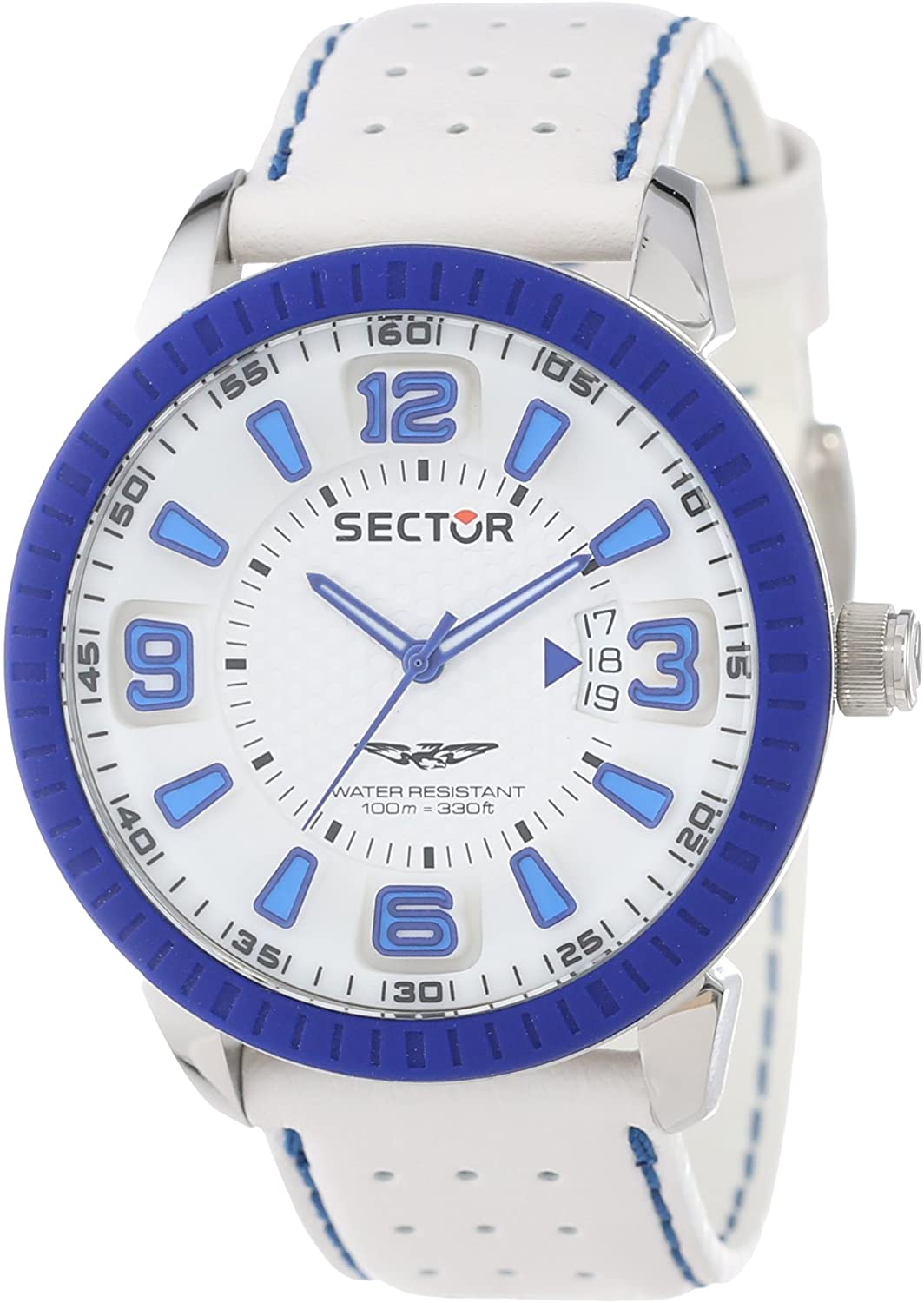 Sector Men’s Quartz Watch with White Dial Analogue Display and White ...