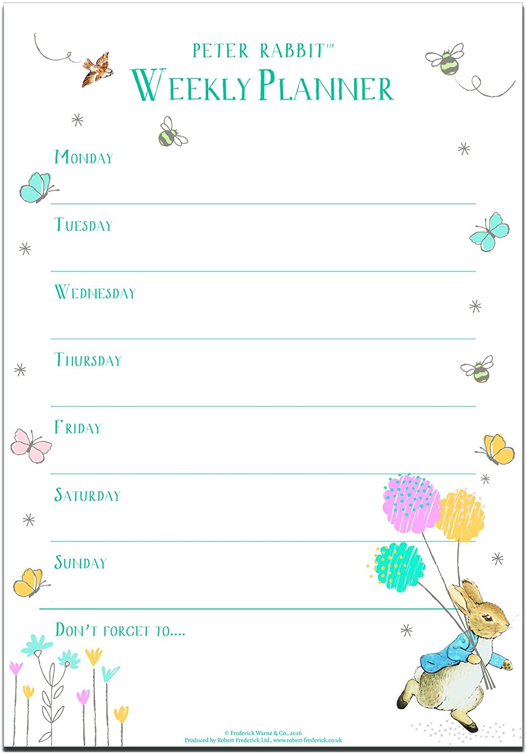 Robert Frederick A4 Weekly Planner-Peter Rabbit Adventures, Assorted ...