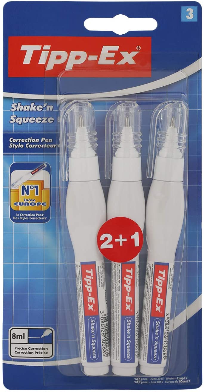 Tipp-Ex ‘Shake’n Squeeze’ Premium Correction Pens, High Quality Opaque ...