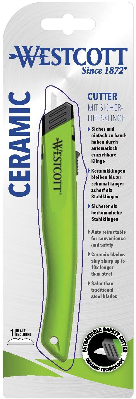 Westcott Ceramic Safety Blade Cutter – Green – BigaMart