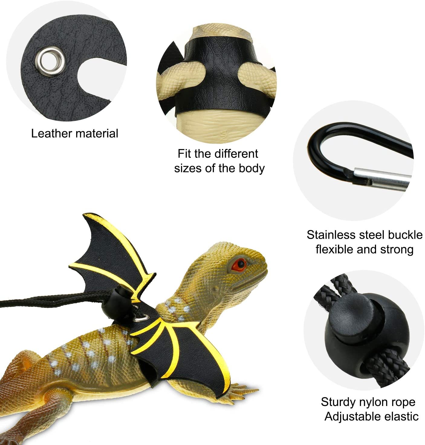 2 Sets Adjustable Lizard Leash Bearded Dragon Harness Safety Walking ...