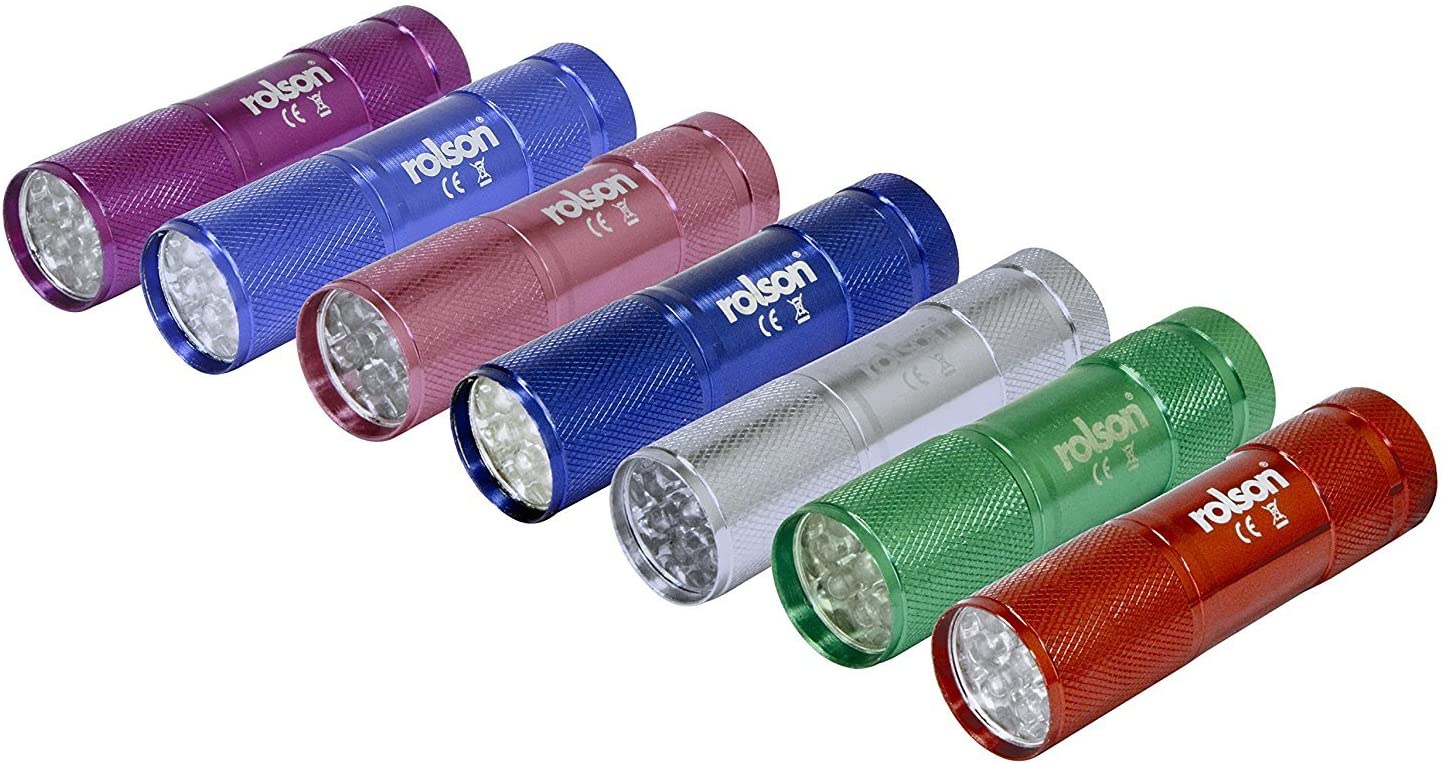 Rolson 61693 Nine LED Torch, Assorted Colours – BigaMart