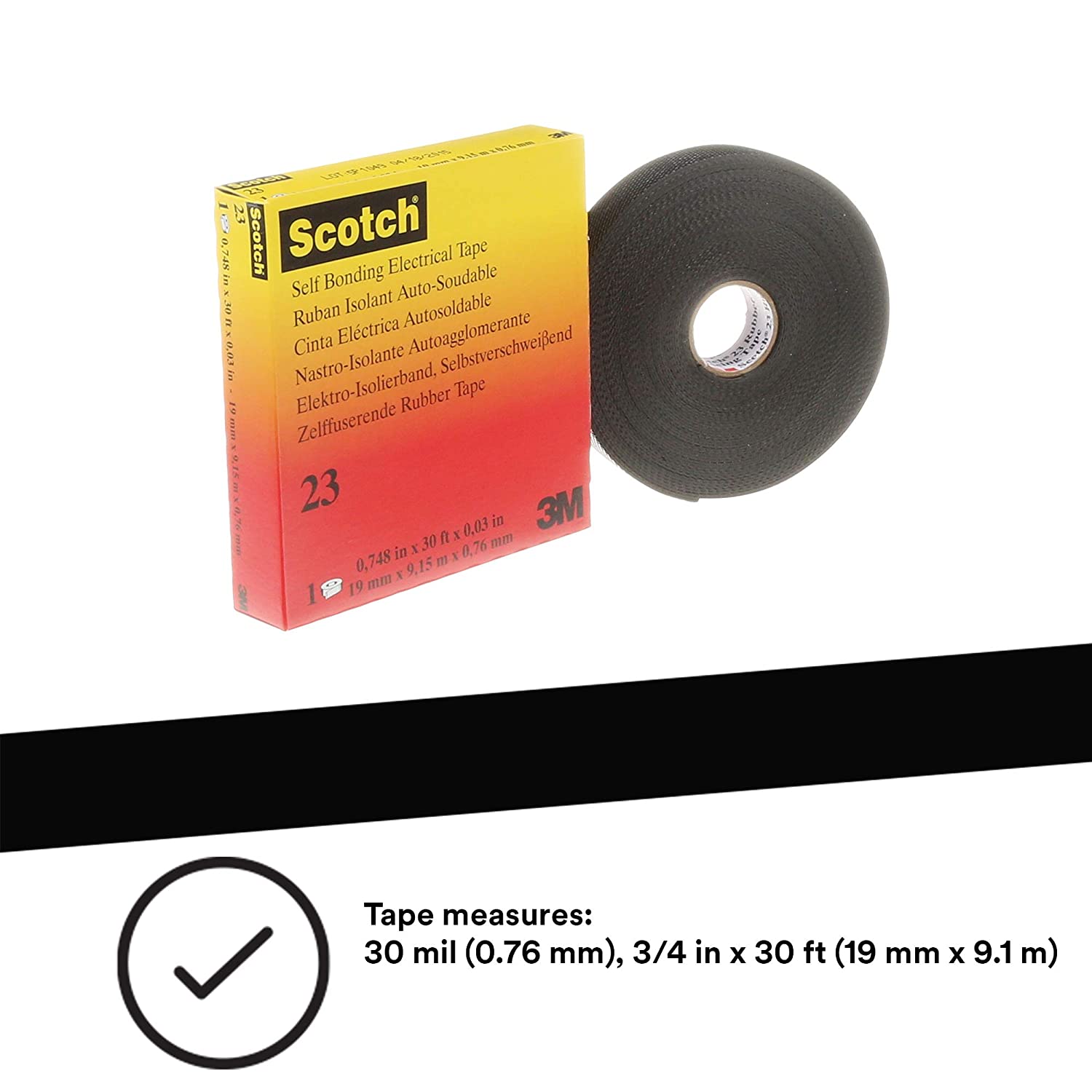 Scotch© Rubber Splicing Tape 23 -19mm x 9.15m – BigaMart
