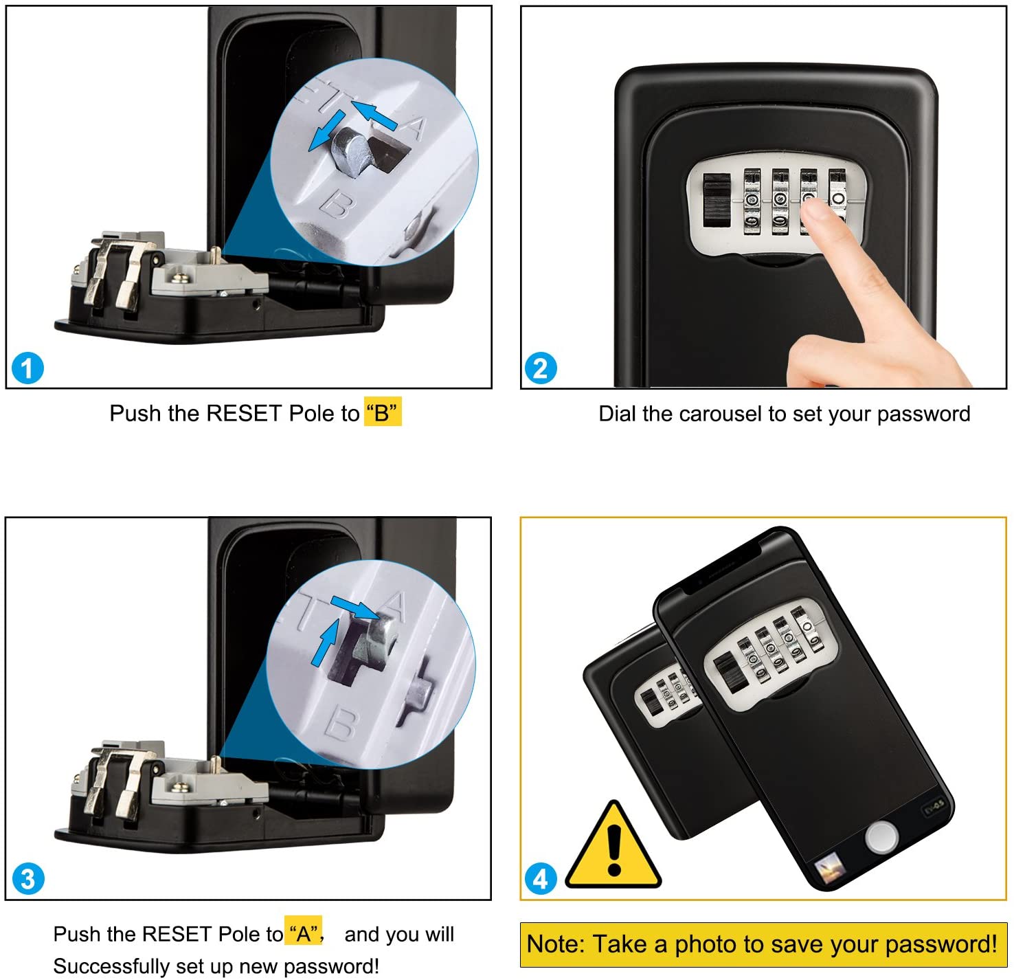 Diyife Key Lock Box, [Waterproof Version]Outdoor Key Safe Wall Mounted ...