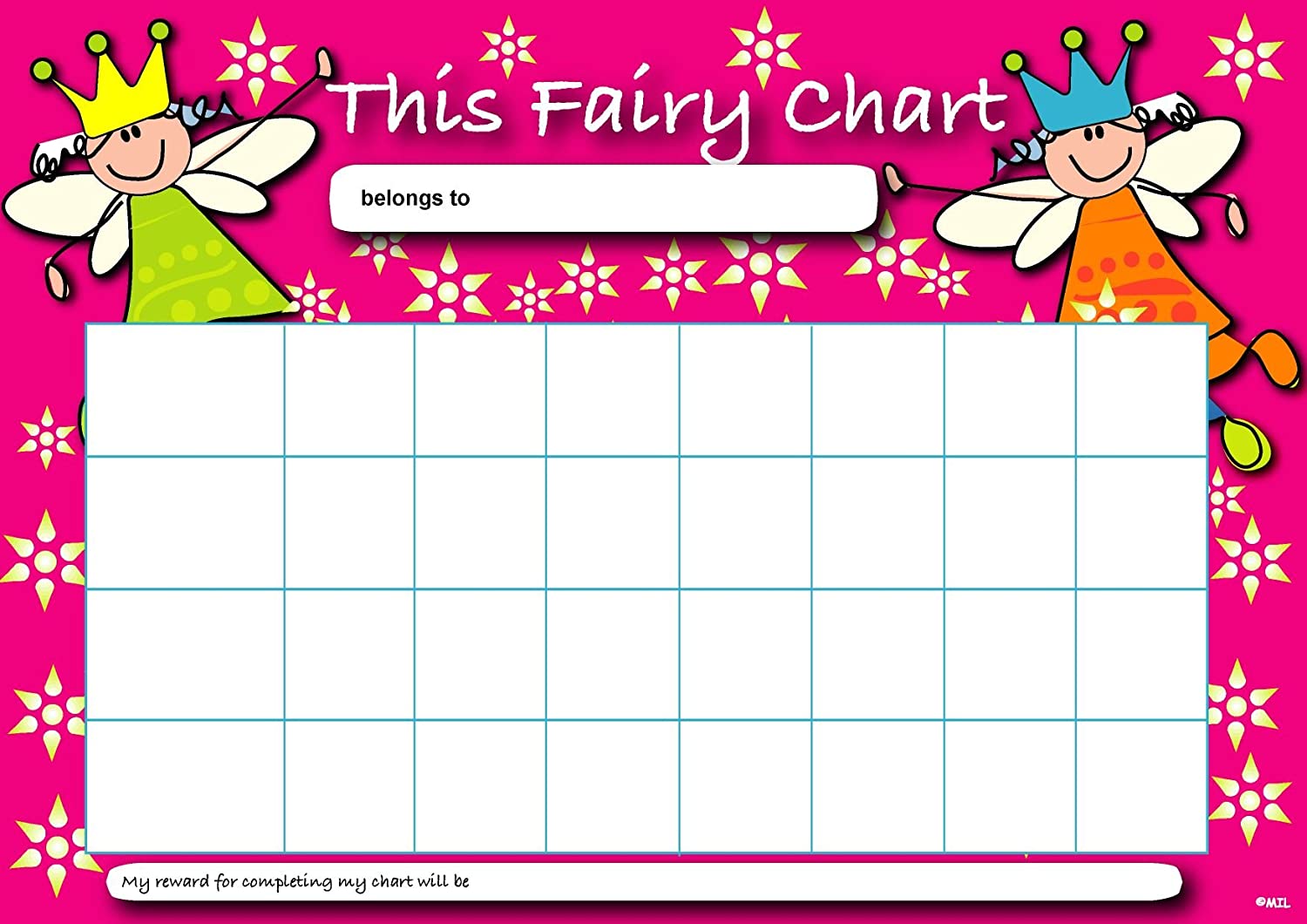 Sticker Solutions A4 Fairy Reward Chart with 25 Stickers – BigaMart