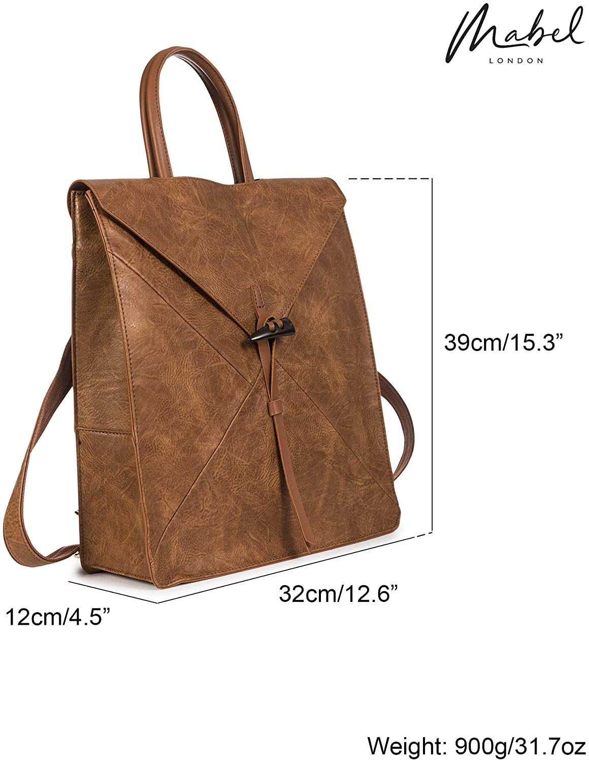 Mabel Womens Backpack Tote Bag Shoulder Sling Bag – Vegan Faux Leather ...