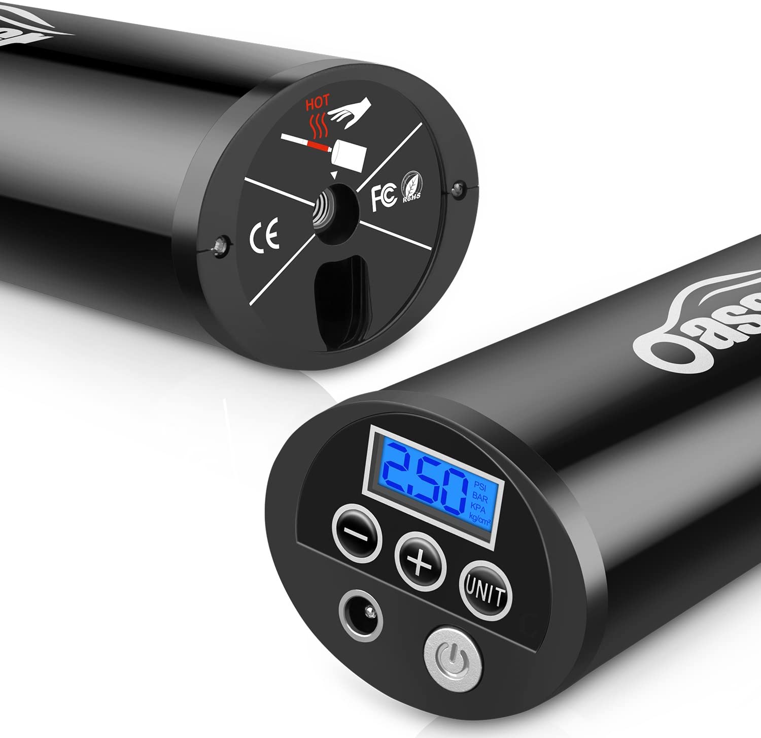 Oasser Tyre Inflator Electric Bike Pump LCD Display with Rechargeable ...