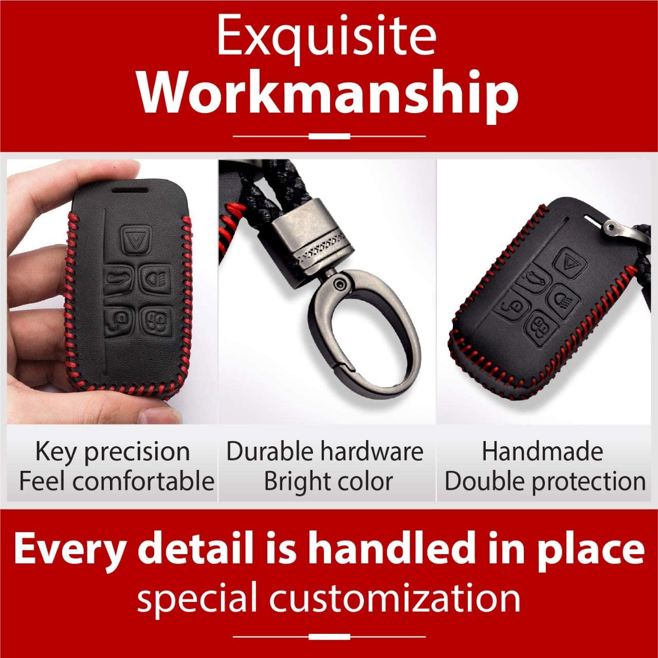 Range Land Rover Discovery Sport Evoque Jaguar 5 Button Leather Key ...