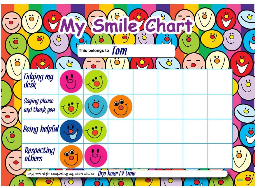 Sticker Solutions A4 Smile Reward Chart with 25 Stickers – BigaMart
