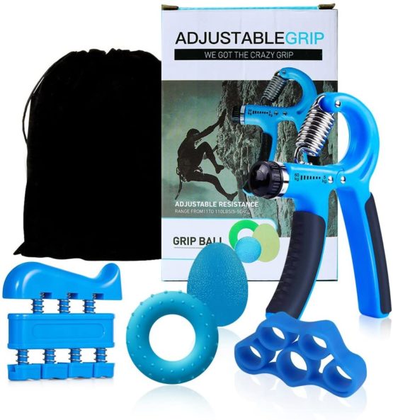 Hand Grip Strengthener Workout Kit (5 Pack) – Adjustable Forearm Hand ...