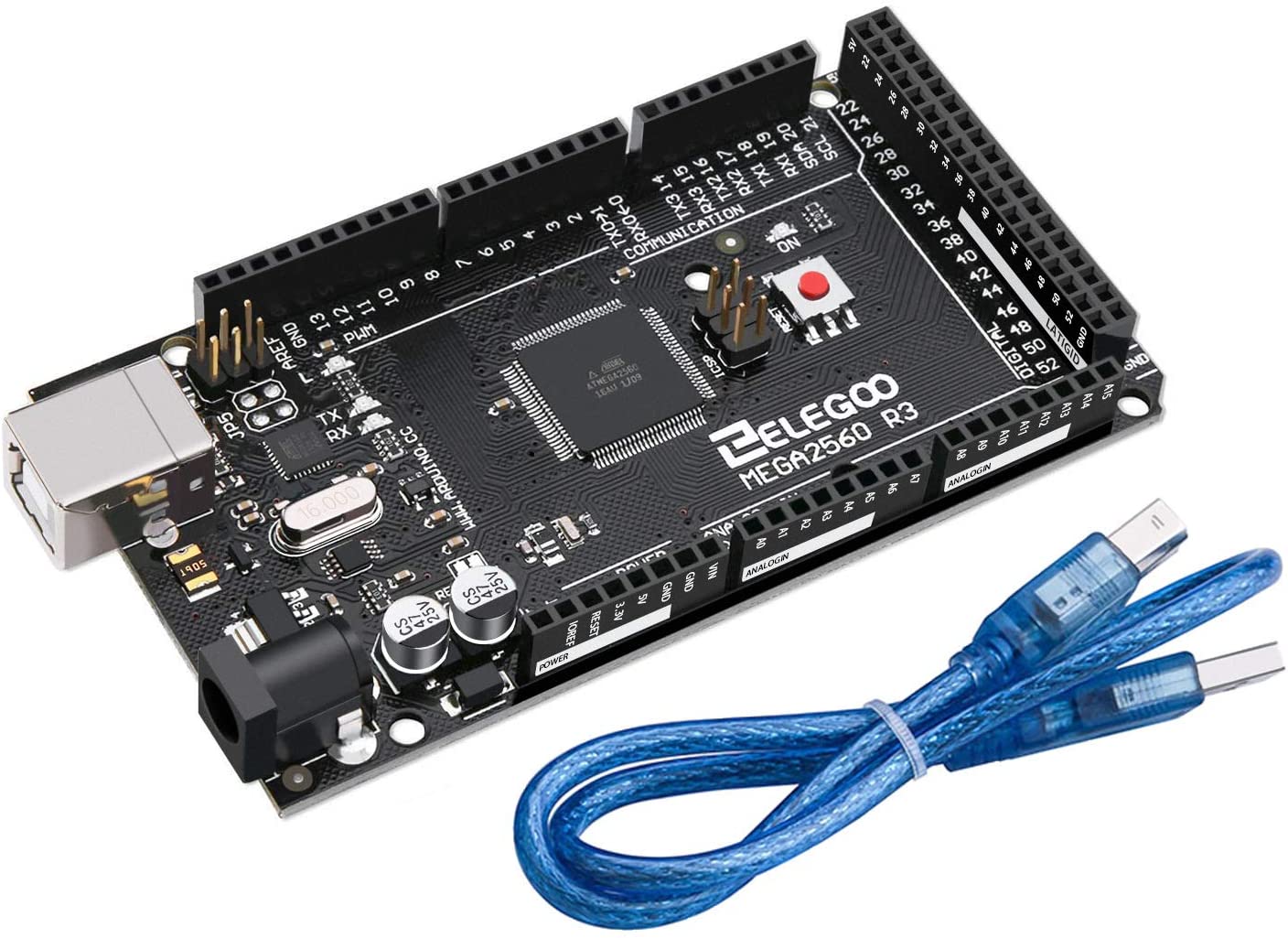 ELEGOO MEGA R3 Controller Board Compatible with Arduino IDE with USB ...