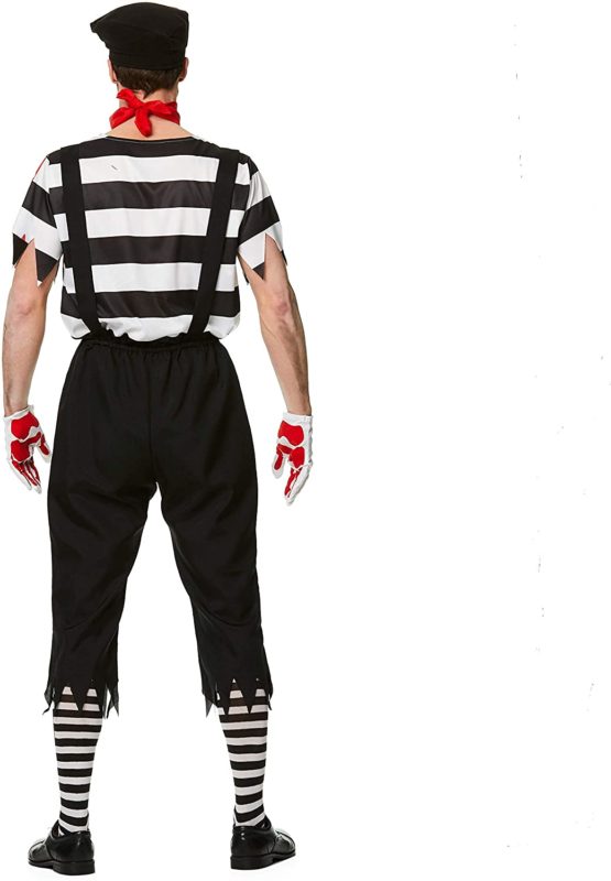 Karnival Costumes 84186 Halloween Zombie Mime Guy Costume, Men, Black ...