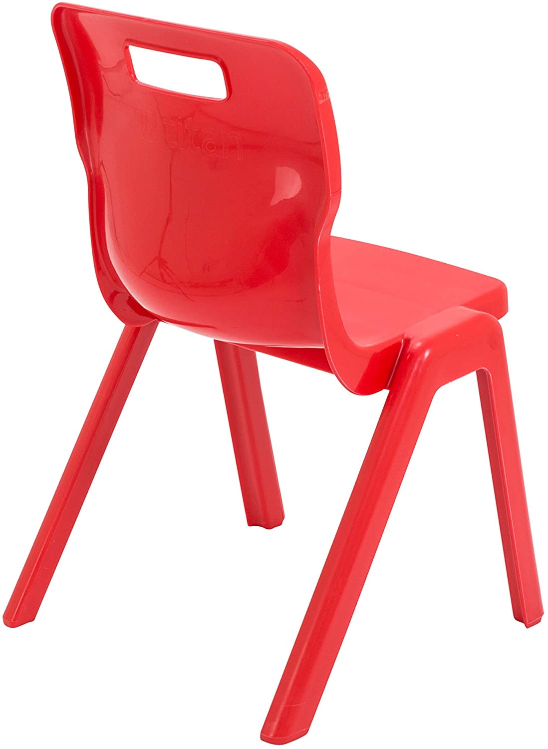 Titan One Piece Classroom Chair, Plastic, Red, Size 4 for Ages 8-9 ...