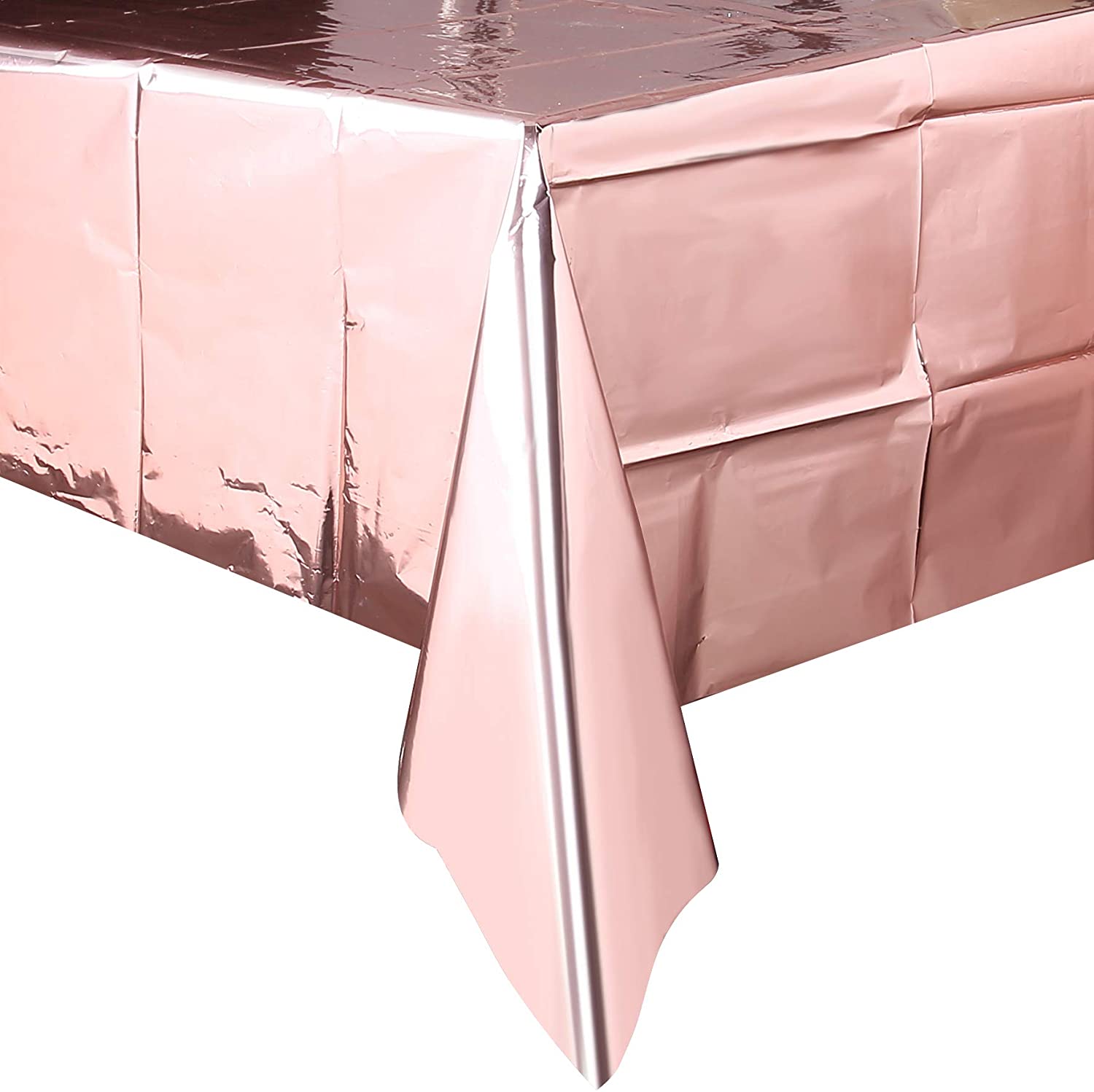 Rorchio Rose Gold Plastic Tablecloth Foil Table Cover for Rose Gold ...