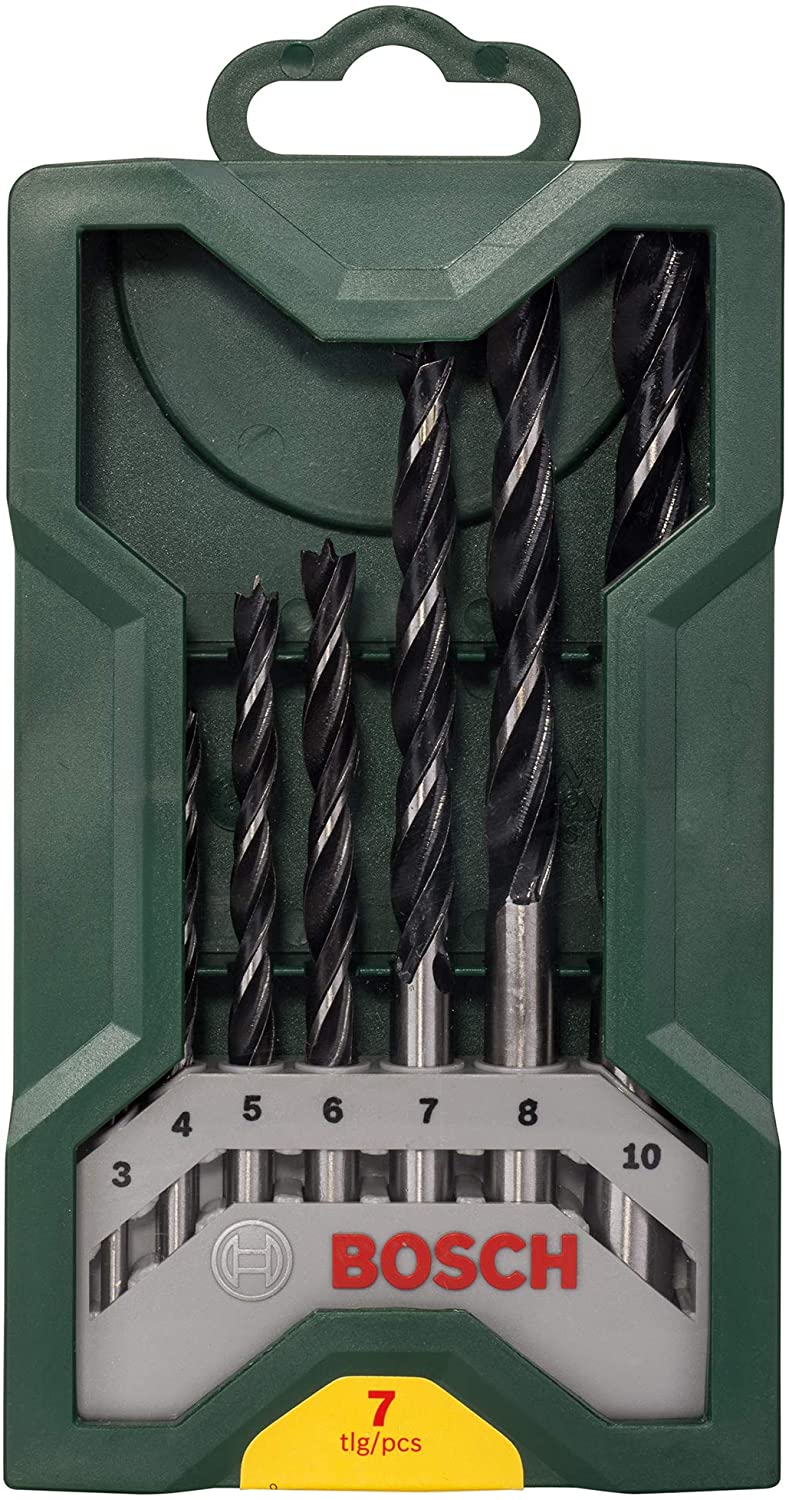 Bosch 2607019580 7 Piece Wood Drill Bit Set, Silver/Black – BigaMart
