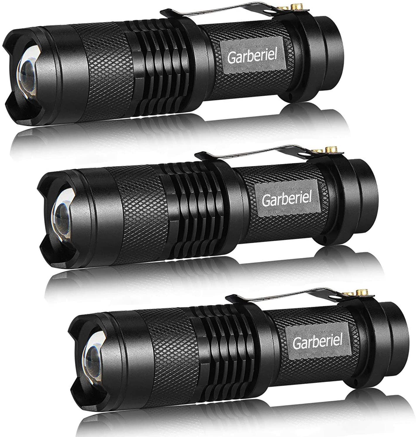 Pack of 3 Super Bright zoomable LED Torches with 3 Modes, Waterproof ...