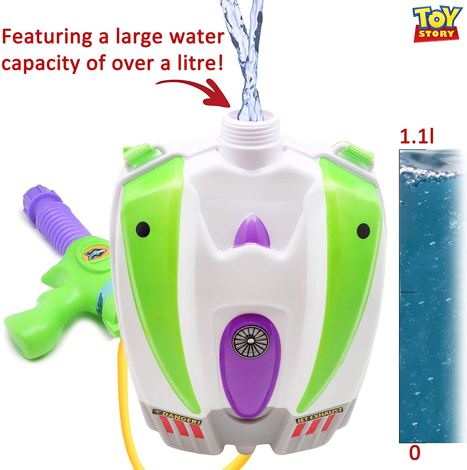 Disney Toy Story Buzz Lightyear Water Blaster Backpack | Large Capacity ...