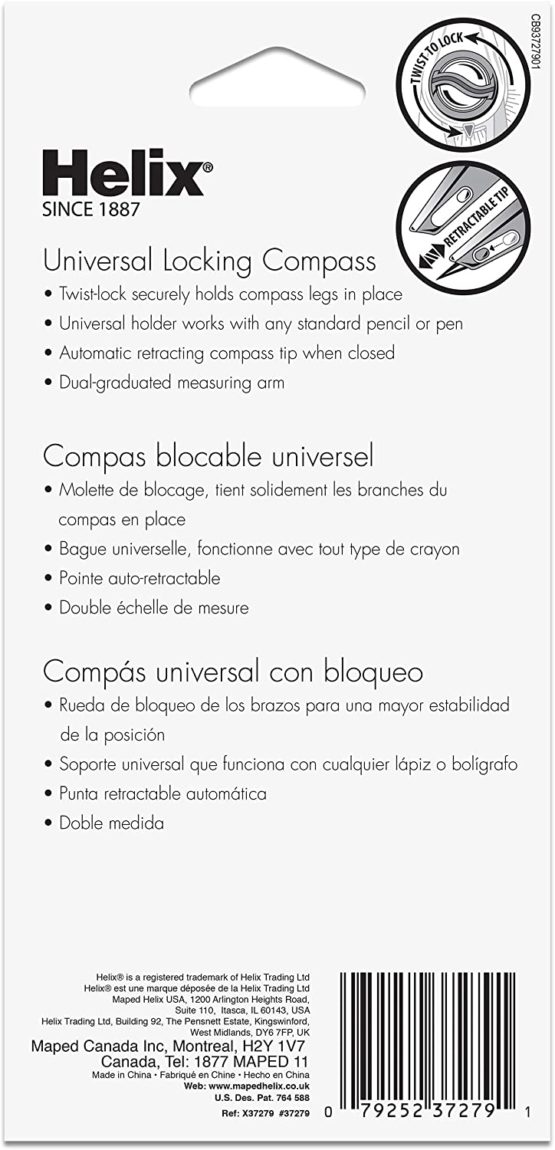 Helix Universal Locking Compass (Assorted Colours) – BigaMart