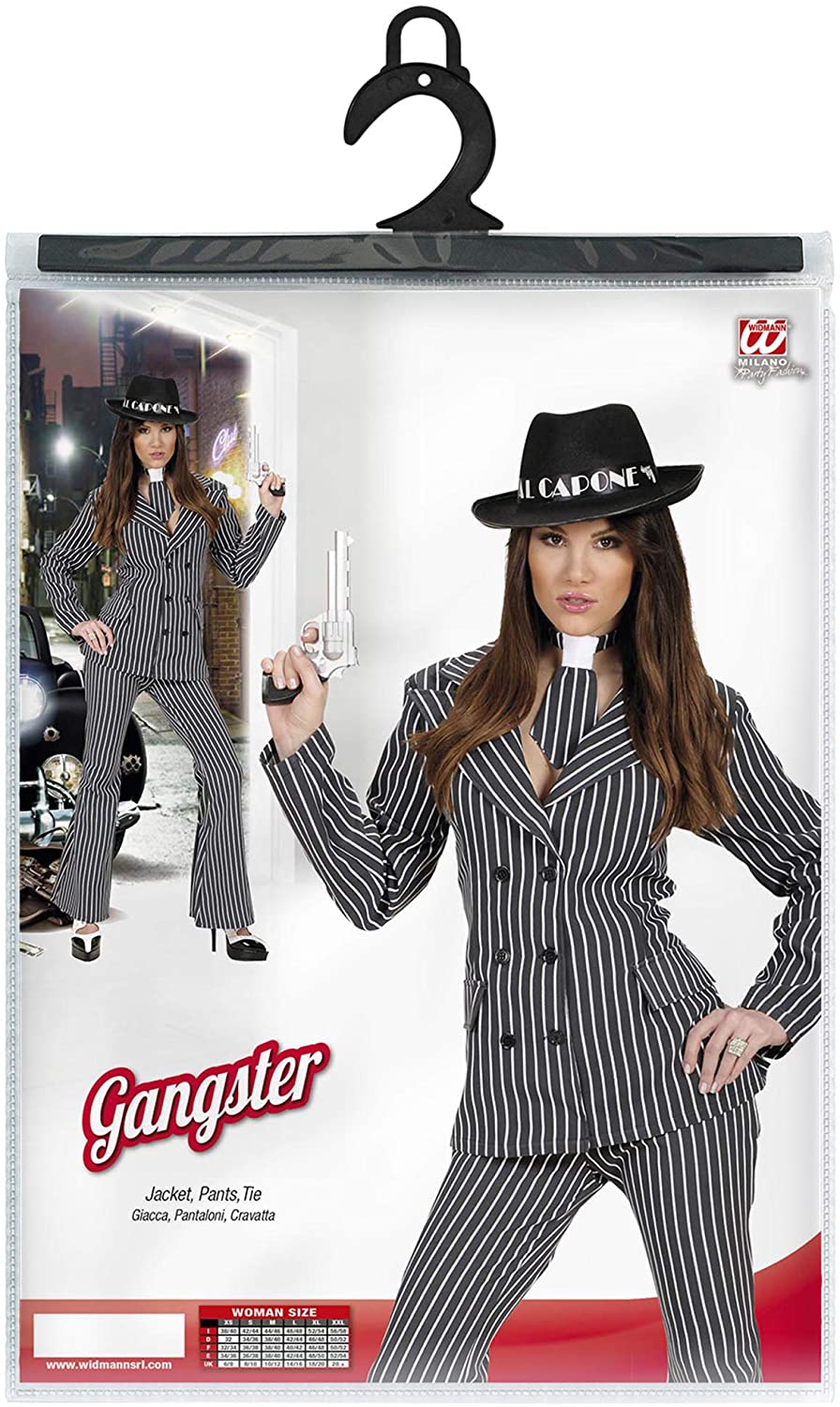 Ladies Gangster Woman Costume Large UK 14-16 for 20s 30s Mob Capone ...