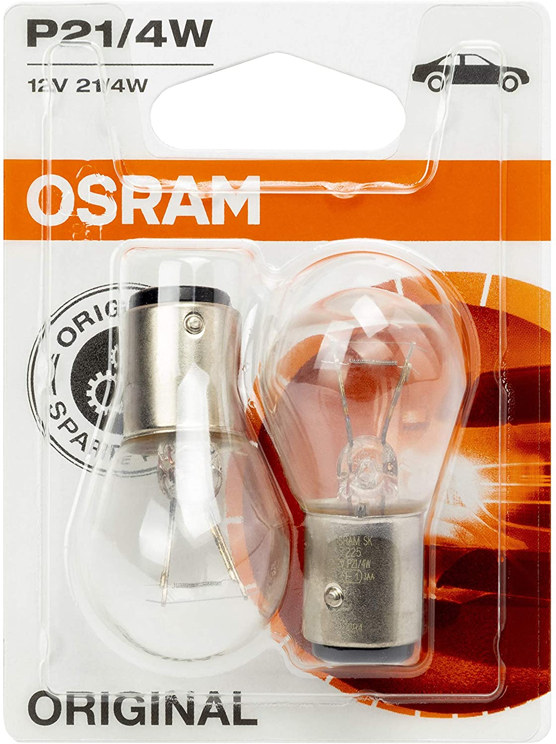 OSRAM Original 12V P21/4W halogen auxiliary lights 7225-02B in double ...
