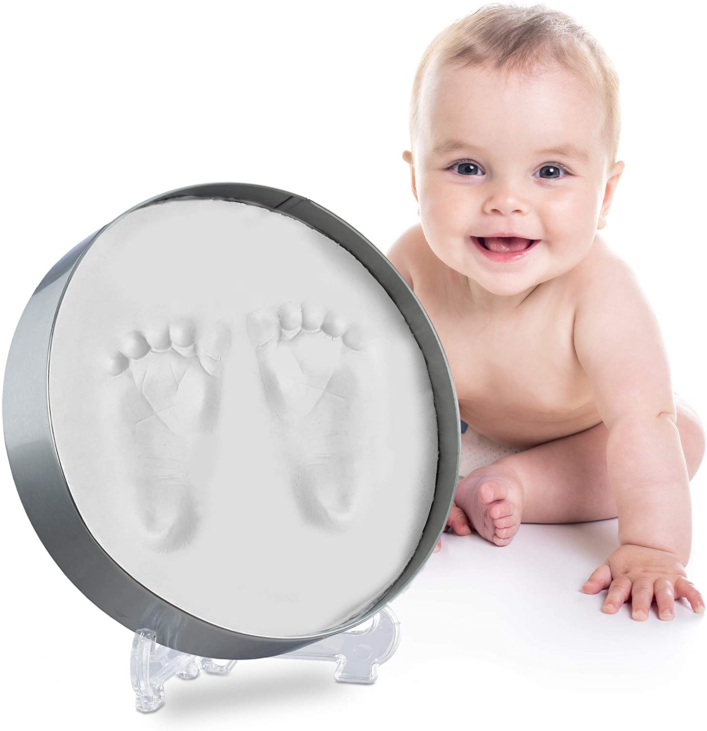 Relaxdays Baby Casting Set, For Footprints and Handprints, Round Infant ...