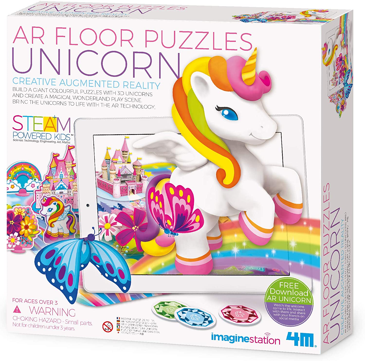 4M 406802 Unicorn Floor Puzzle – Augmented Reality Unit, Multi Colour ...