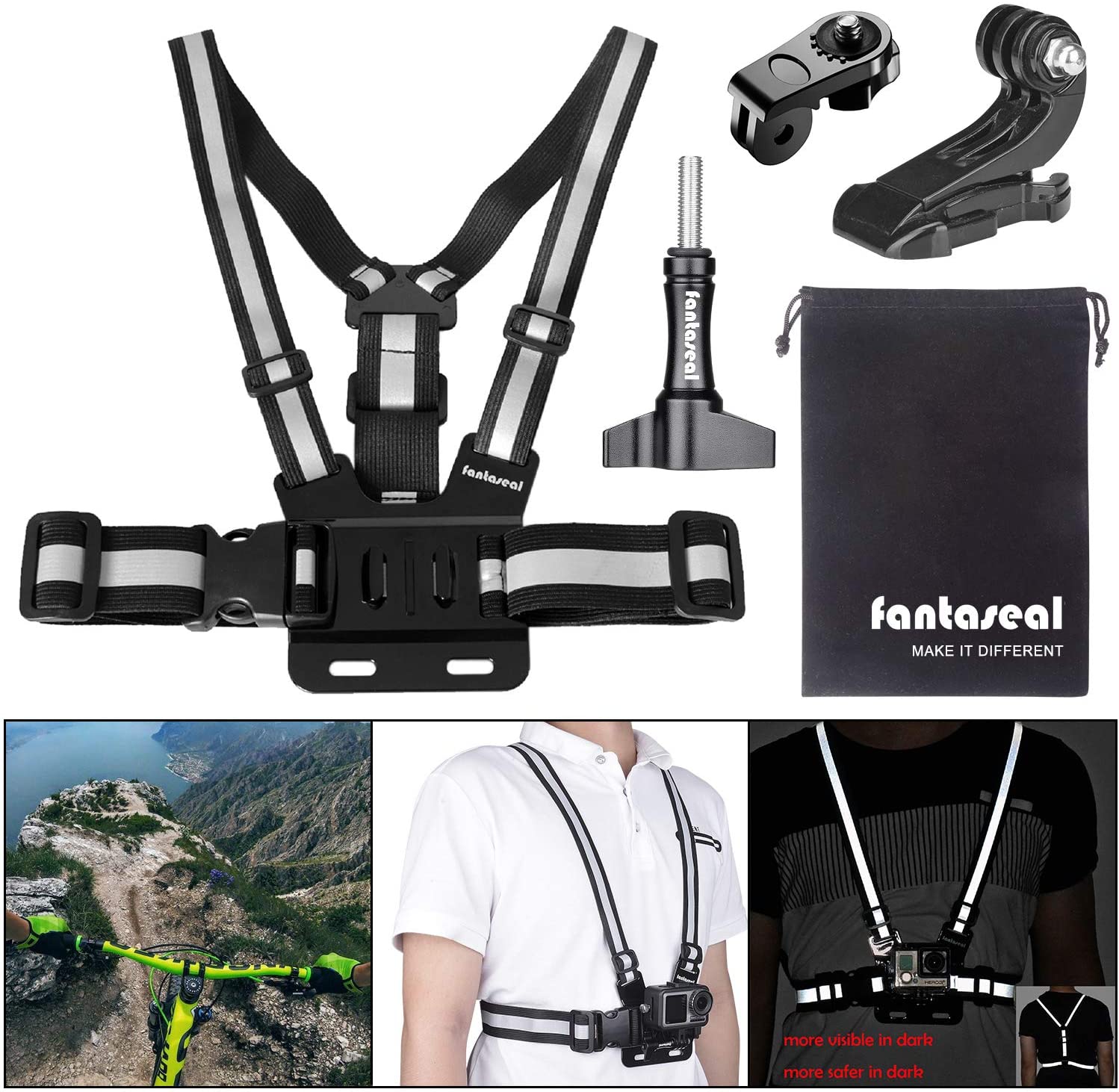 Fantaseal Hi-comfort Sports-wear Chest Mount Harness Holder Kit ...
