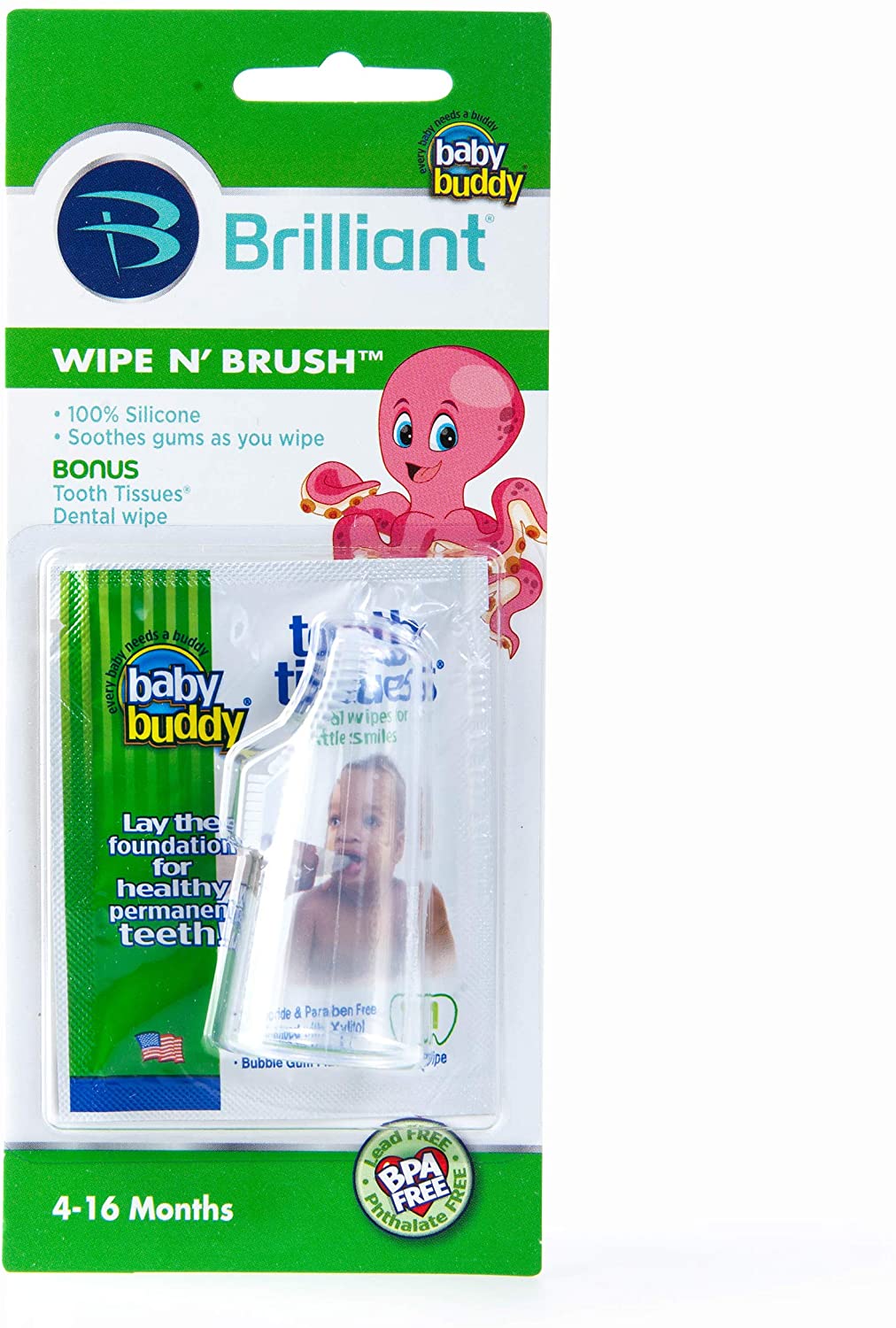 Baby Buddy Clear Wipe and Brush with Tooth Tissues – BigaMart
