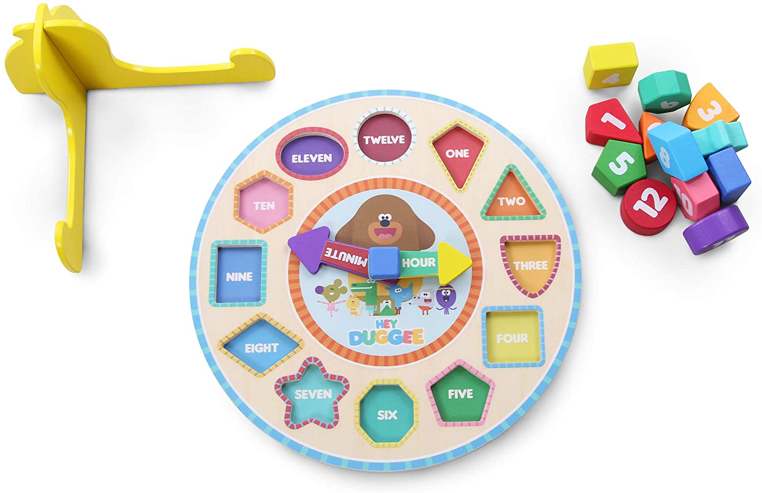 HEY DUGGEE 9039 WOODEN PUZZLE CLOCK WITH STAND FROM HIT TV Show Toy ...