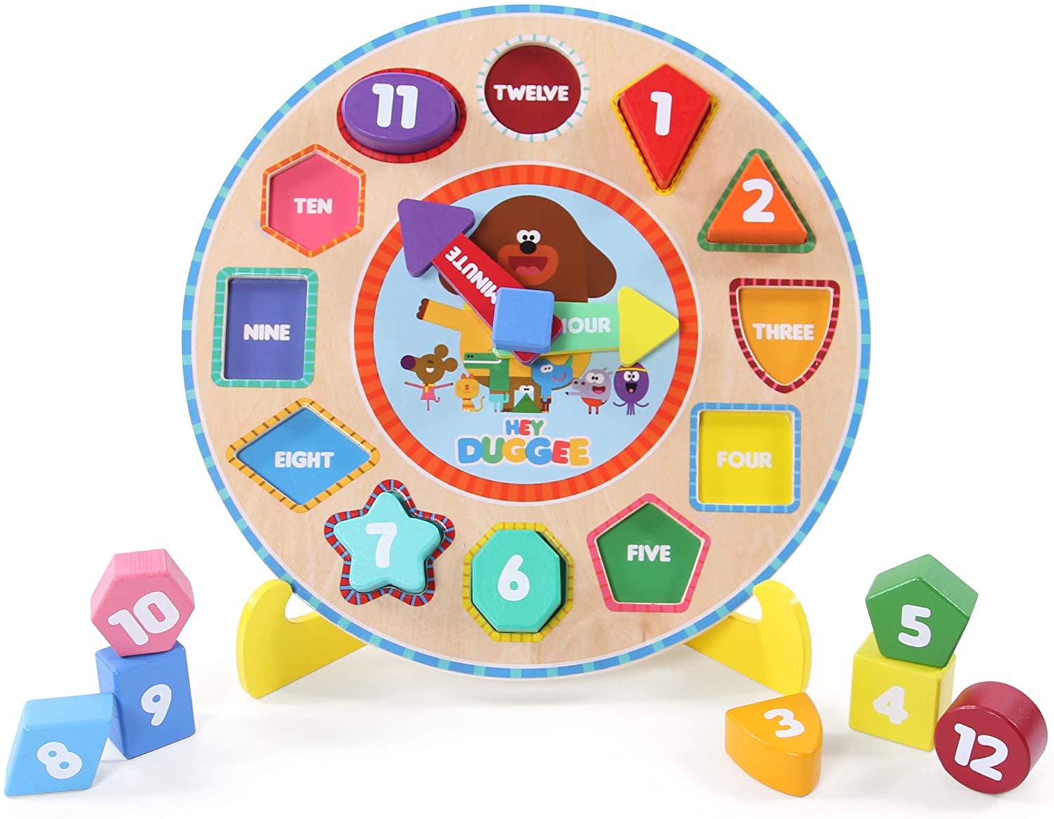HEY DUGGEE 9039 WOODEN PUZZLE CLOCK WITH STAND FROM HIT TV Show Toy ...