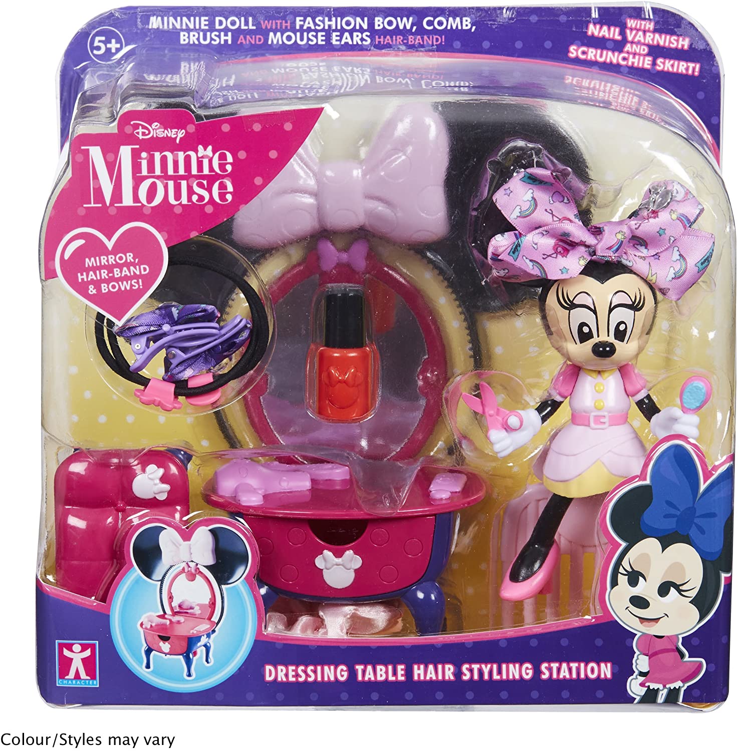 Minnie Mouse 06766 Dressing Table Hair Styling Station Playset, Multi ...