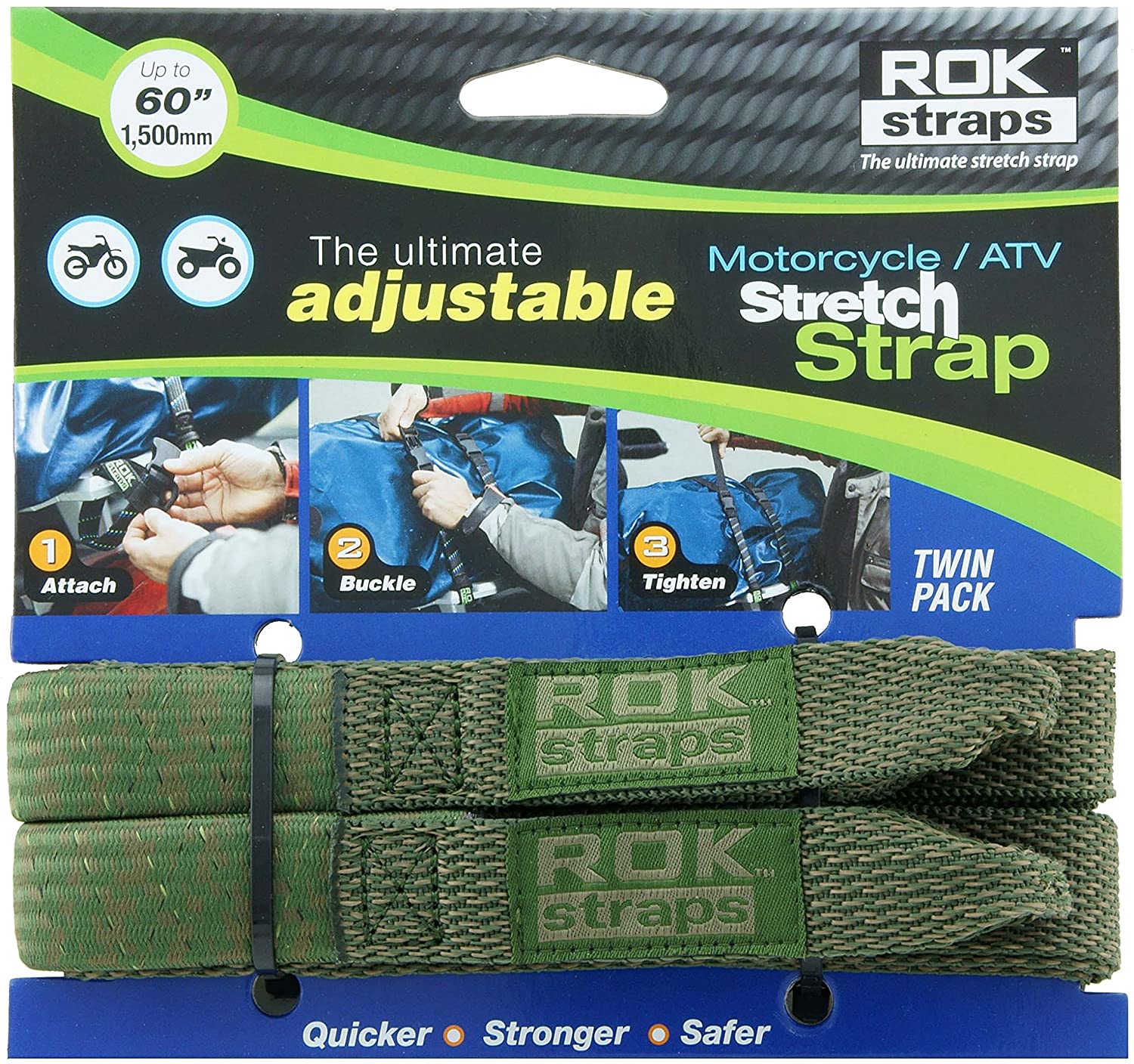 ROK Straps ROK Pack Adjustable Strap ROK407 – Jungle Green 12″ – 42 ...