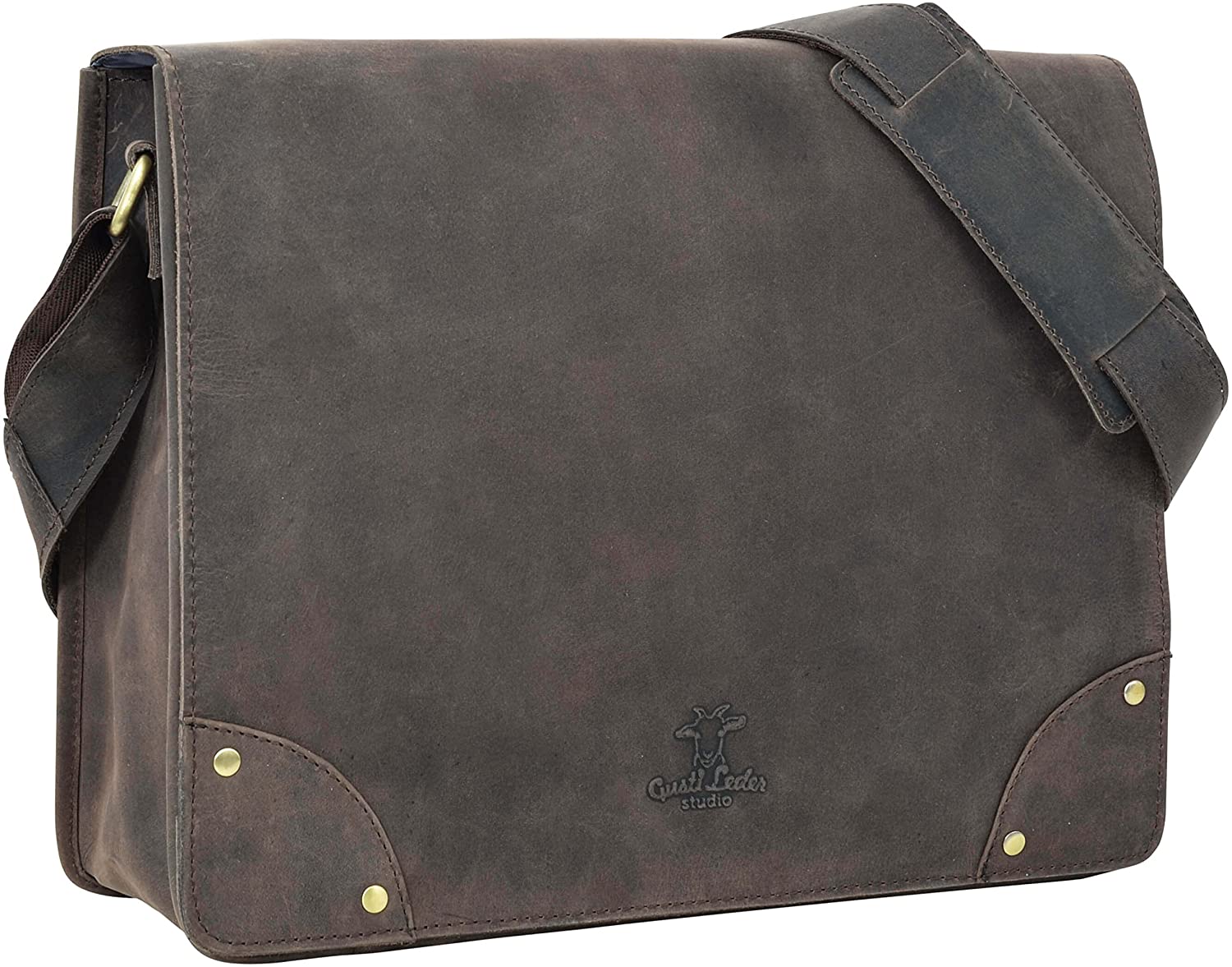 Gusti Leder studio”Allan” Genuine Leather Vintage Messenger Bag Handbag ...