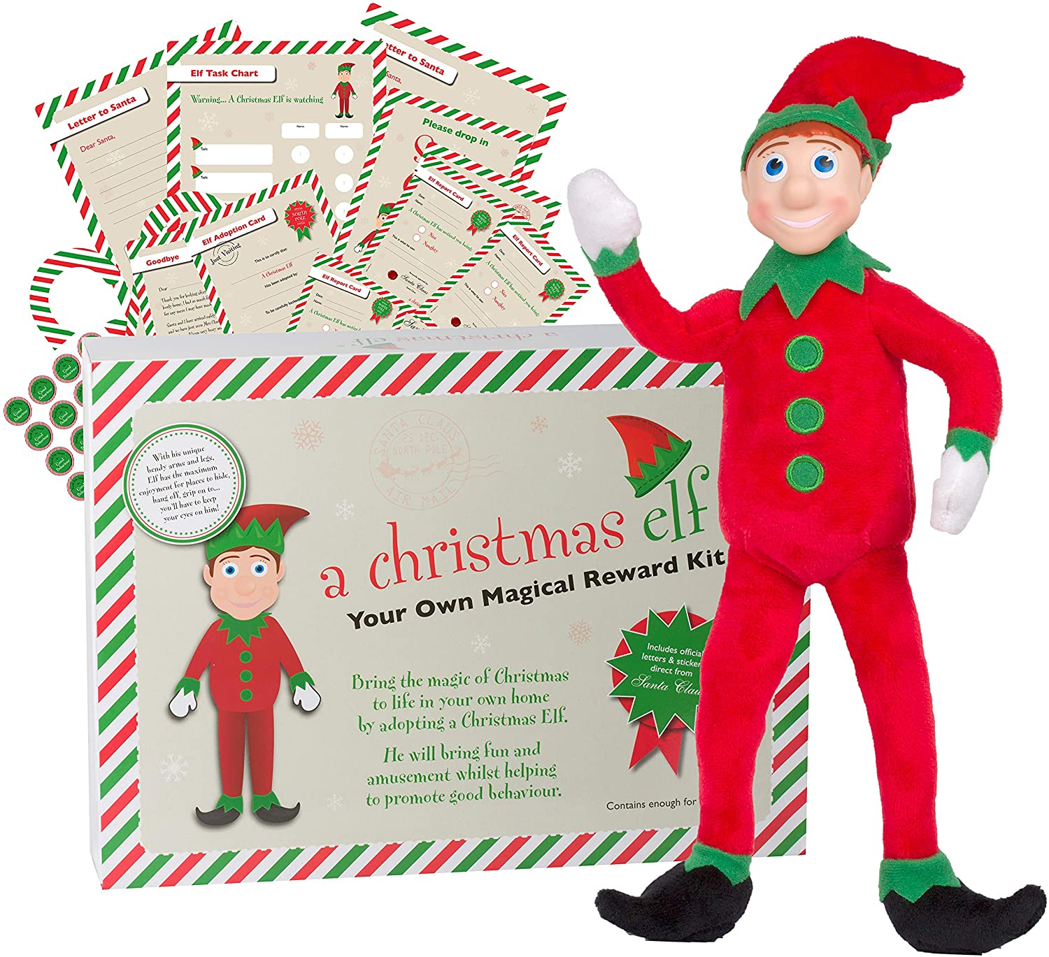 A Christmas Elf – 30cm Tall with BENDY ARMS & LEGS Festive Fun ...