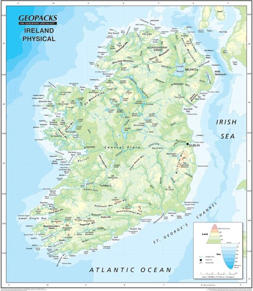 Children’s Ireland Map – Reversible Political/Physical Laminated Wall ...