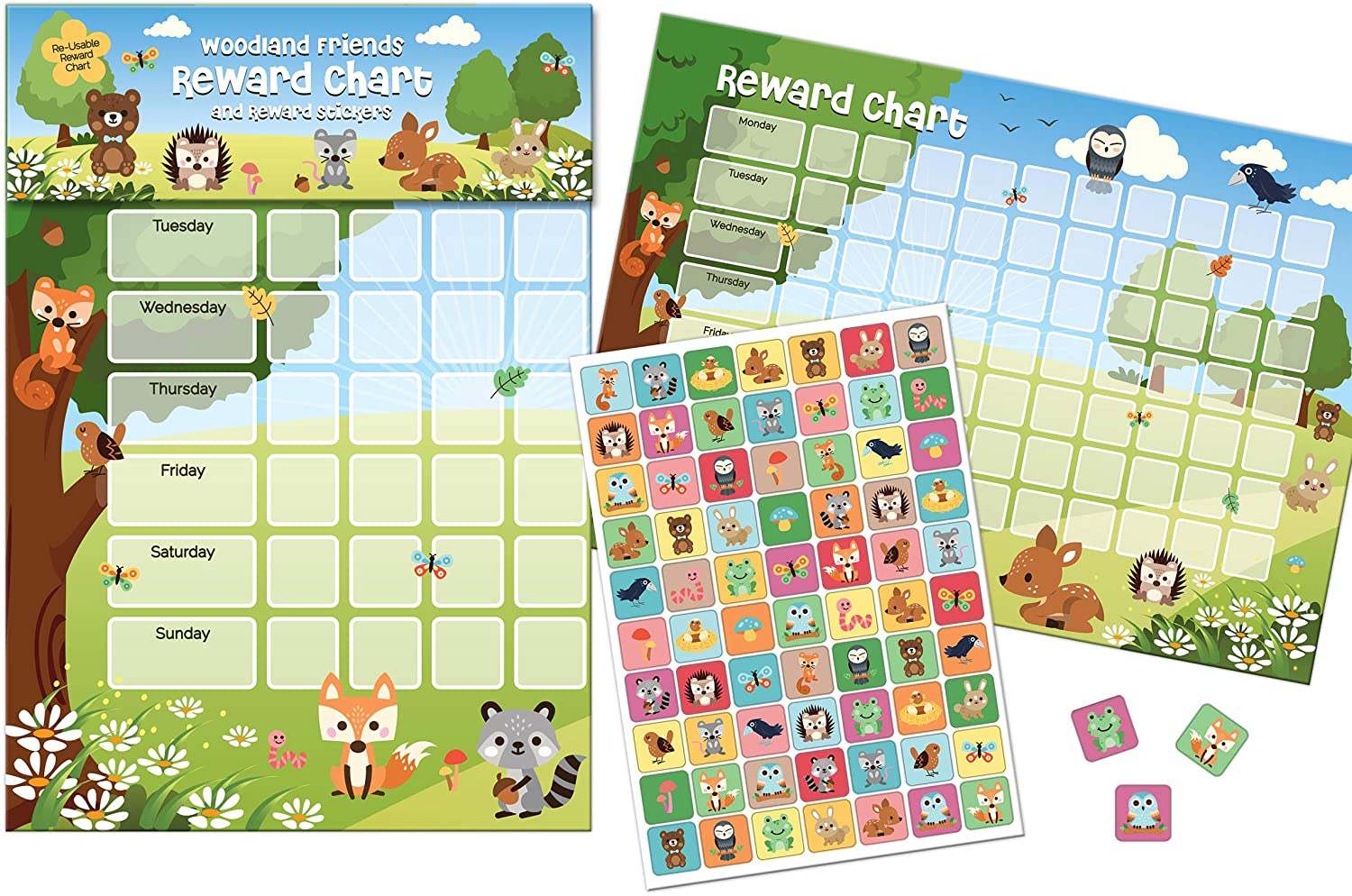 Paper Projects 01.70.30.007 Woodland Friends A3 Chart and 70 Reusable ...