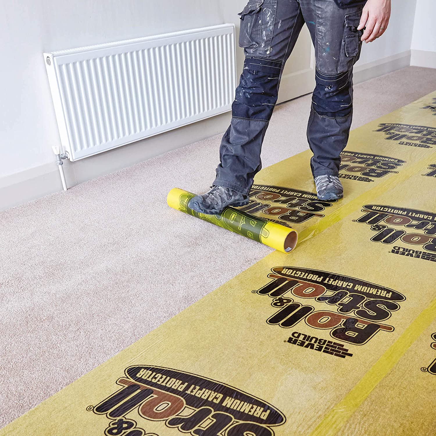 Everbuild Roll and Stroll Premium Carpet Protector, Self Adhesive Floor ...