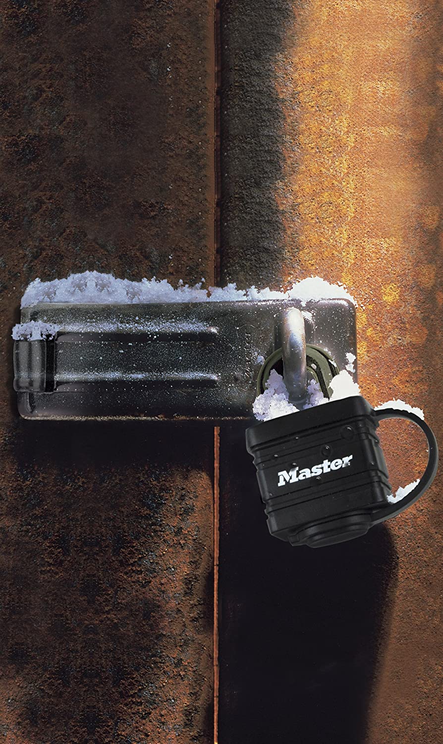 Master Lock 7804EURD Laminated Padlock with Key and Thermoplastic Cover ...