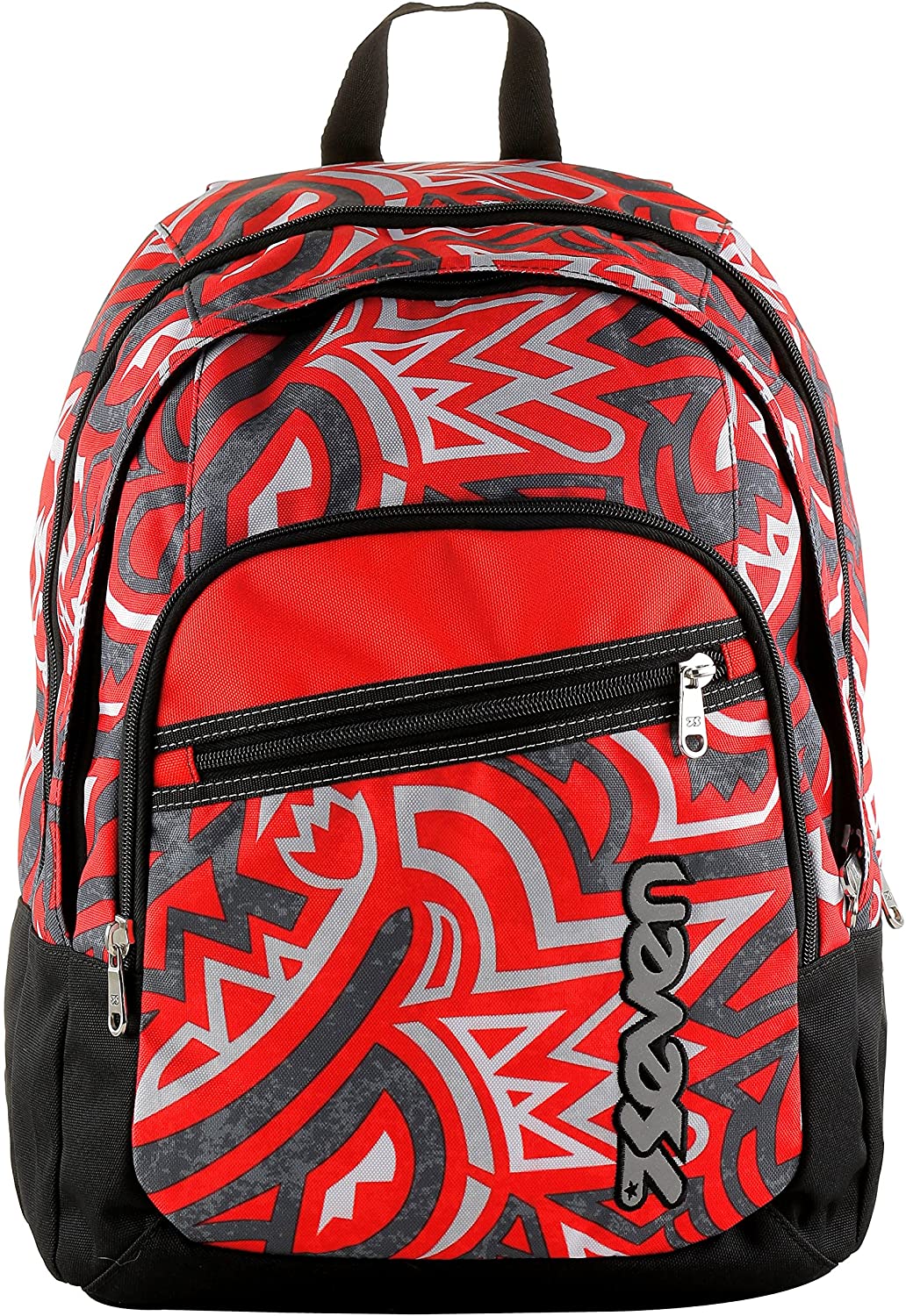 Backpack School Fit Seven , MAORI , Red , 28 Lt , Double Compartment ...